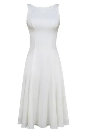 House Of Cb Alyssia Embroidered Satin Midi Dress