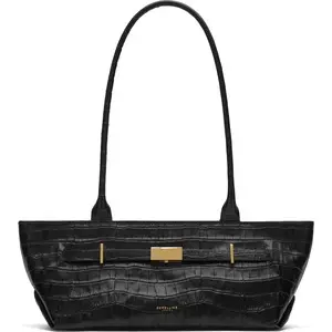 DEMELLIER The New York Croc Embossed Leather Shoulder Bag