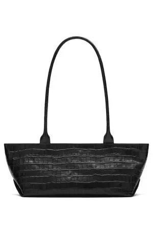 DEMELLIER The New York Croc Embossed Leather Shoulder Bag