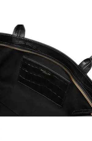 DEMELLIER The New York Croc Embossed Leather Shoulder Bag