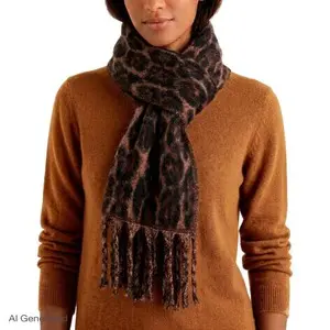Rebecca Minkoff Brushed Woven Leopard Jacquard Scarf - Brown