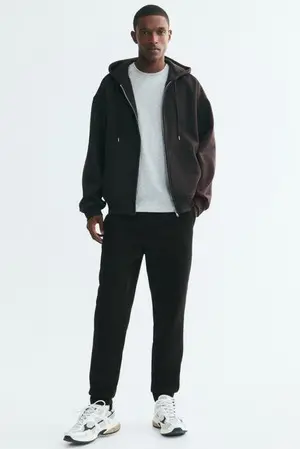 H&M Regular-fit Interlock Sweatpants - Black