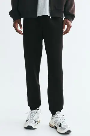 H&M Regular-fit Interlock Sweatpants - Black