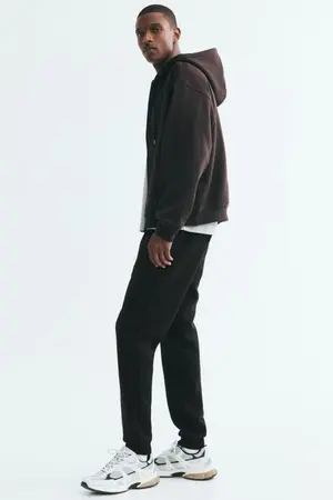 H&M Regular-fit Interlock Sweatpants - Black
