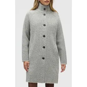 NVLT Eyelash Knit Knee Length Coat - Herringbone