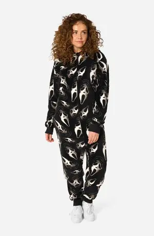 Opposuits Ghostface Hooded Fleece Jumpsuit