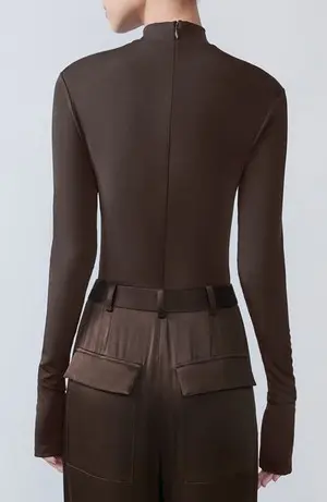 Lapointe Jersey Mock Neck Bodysuit