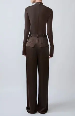 Lapointe Satin Relaxed Pleated Pant
