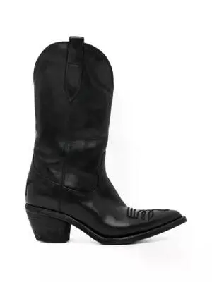 FAUZIAN JEUNESSE Embroidered Leather Boots - Black