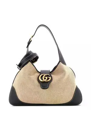 Gucci Aphrodite Canvas And Leather Medium Shoulder Bag - Neutrals