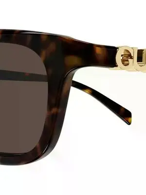Gucci Tortoiseshell-effect Logo-plaque Sunglasses