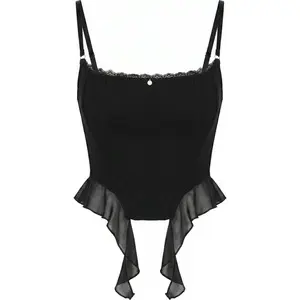 HOUSE OF SILK Bianca Microfiber Corset - Black