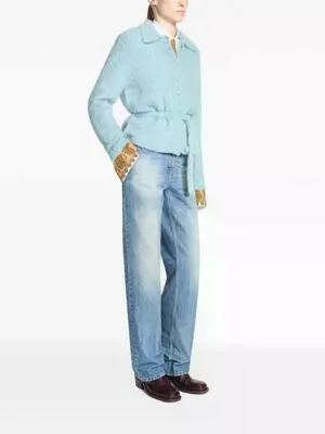 Dries Van Noten Polo Wool Cardigan - Blue