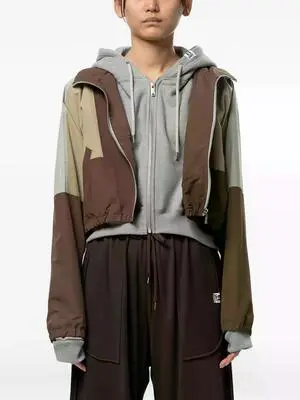 Mihara Yasuhiro Layered Nylon Zip-up Jacket - Brown