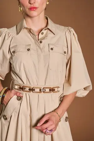MAISON COMMON Belted Dress In Safari Style
