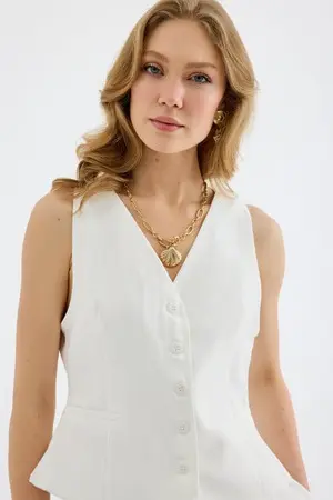 MONLICIA Corinne Tailored Peplum Vest