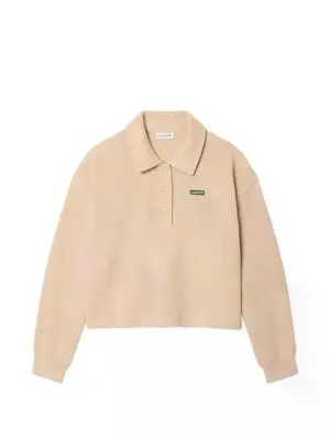 Lacoste Logo-patch Ribbed-knit Sweater - Neutrals