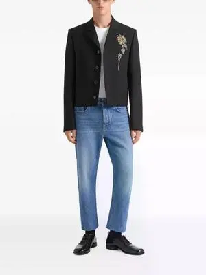 Givenchy Embellished Single-breasted Cropped Jacket In Wool - Black