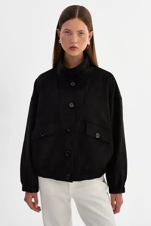 LAMARQUE Fidelina | Faux Suede Bomber Jacket