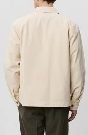 LES DEUX Herringbone Cotton Overshirt
