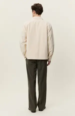 LES DEUX Herringbone Cotton Overshirt