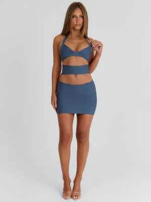 OUTCAST Sevan Mini Dress Steel Grey