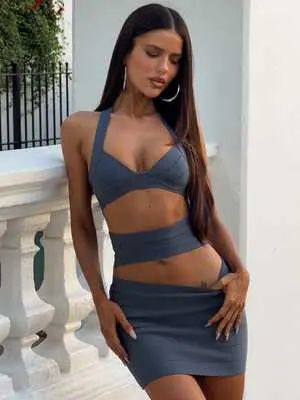OUTCAST Sevan Mini Dress Steel Grey