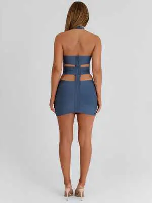 OUTCAST Sevan Mini Dress Steel Grey