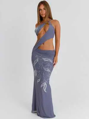 OUTCAST Leatrice Maxi Dress Slate