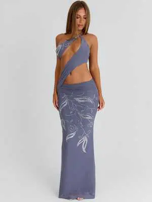OUTCAST Leatrice Maxi Dress Slate