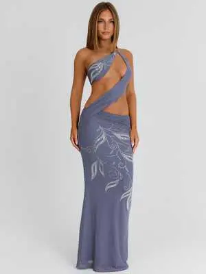 OUTCAST Leatrice Maxi Dress Slate