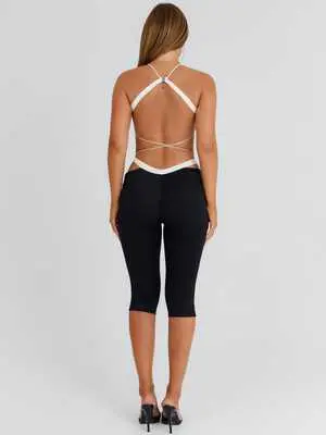 OUTCAST Carlene Capri Jumpsuit Whiteblack