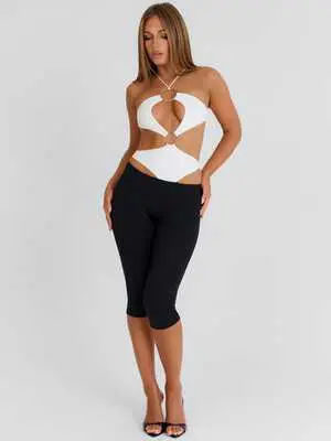 OUTCAST Carlene Capri Jumpsuit Whiteblack
