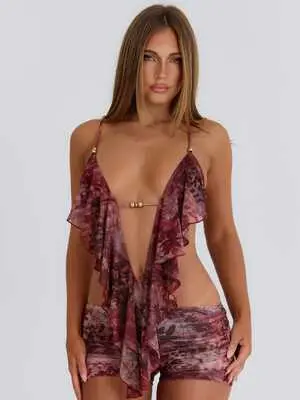 OUTCAST Phillipa Playsuit Kayna - Print/pink