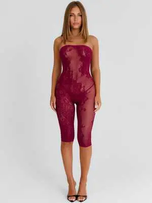 OUTCAST Hadiya Capri Jumpsuit Burgundy