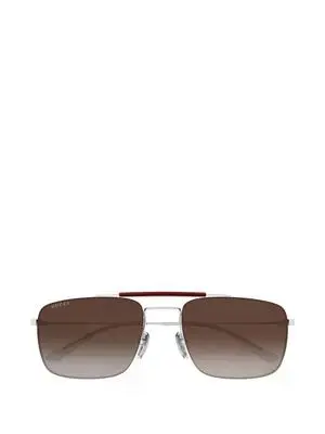 Gucci Geometric-frame Sunglasses - Silver