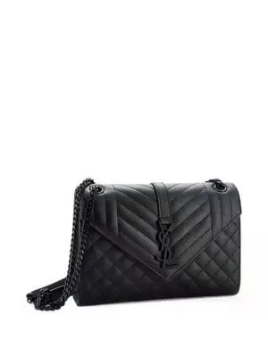 Saint Laurent Classic Monogram Envelope Satchel Mixed Matelasse Leather Medium Shoulder Bag