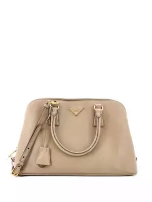 Prada Promenade Bag Saffiano Leather Medium Satchel - Neutrals