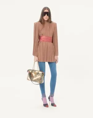 Valentino Garavani Panthea Medium Shoulder Bag In Exotic Leathers With Chevron Motif