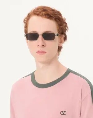 Valentino Garavani Rectangular Metal Sunglasses