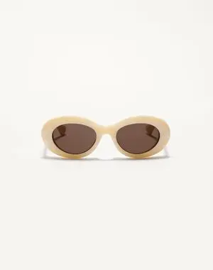 Valentino Garavani Oval Acetate Eyewear Ivory/brown