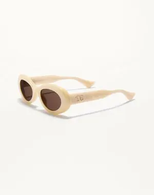 Valentino Garavani Oval Acetate Eyewear - Ivory/brown
