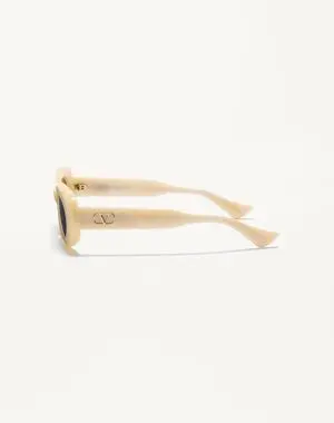 Valentino Garavani Oval Acetate Eyewear - Ivory/brown