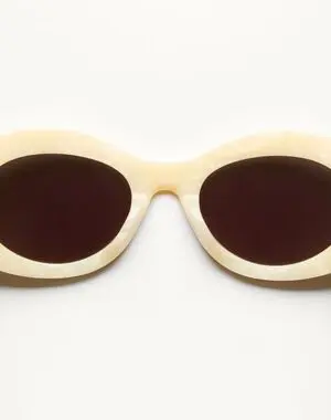 Valentino Garavani Oval Acetate Eyewear - Ivory/brown