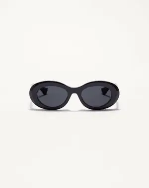 Valentino Garavani Oval Acetate Eyewear Black/grey