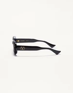 Valentino Garavani Oval Acetate Eyewear - Black/grey