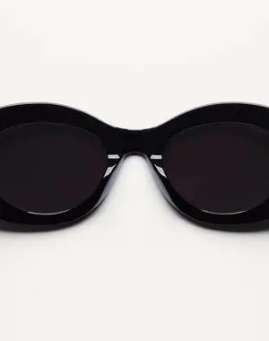 Valentino Garavani Oval Acetate Eyewear - Black/grey