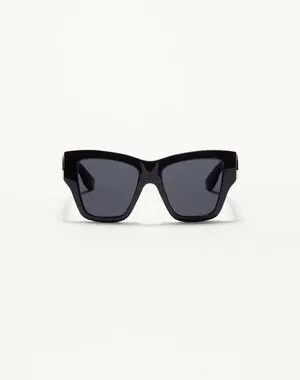 Valentino Garavani Rectangular Acetate Eyewear - Black/grey