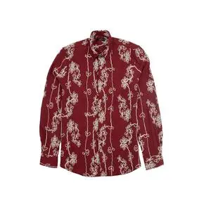 EIGHT X Desert Bloom Artisan Long Sleeve Button Down Shirt - Red