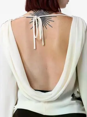 HANITA Cowl-back Long-sleeve Blouse